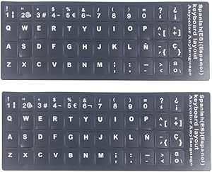 Amazon.com: 2PCS Matte Vinyl Spanish Keyboard Stickers, Spanish Letters ...