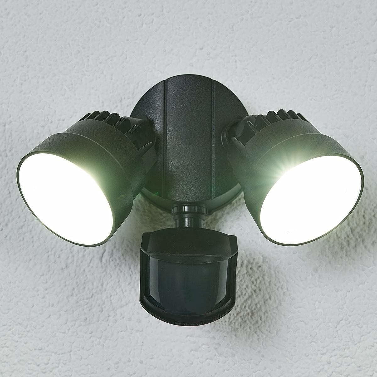 CGC Lighting Black Twin LED Spotlight Floodlight Outdoor Wall Light 2 ...