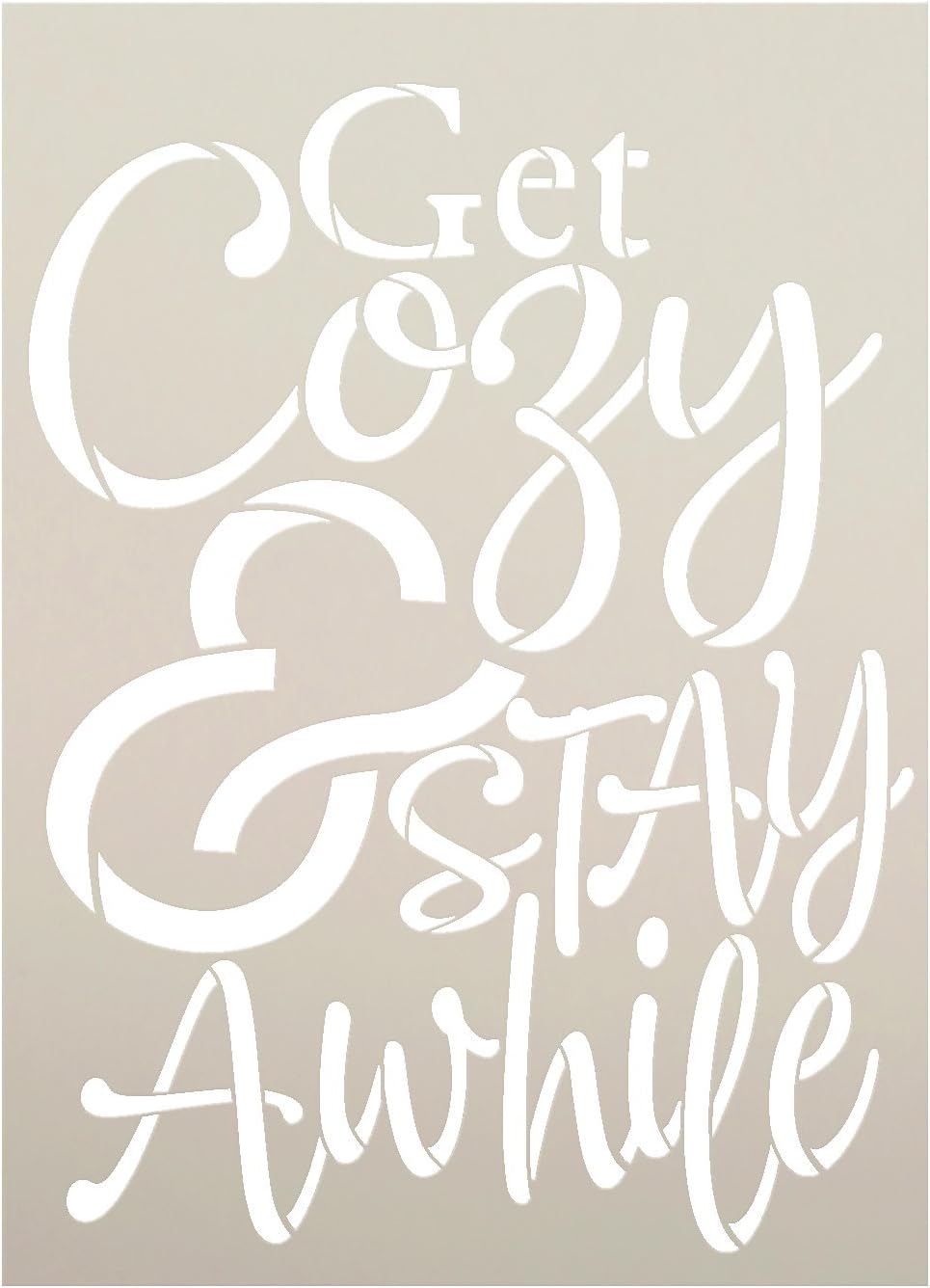 Amazon.com: Get Cozy & Stay Awhile Stencil by StudioR12 | Reusable ...
