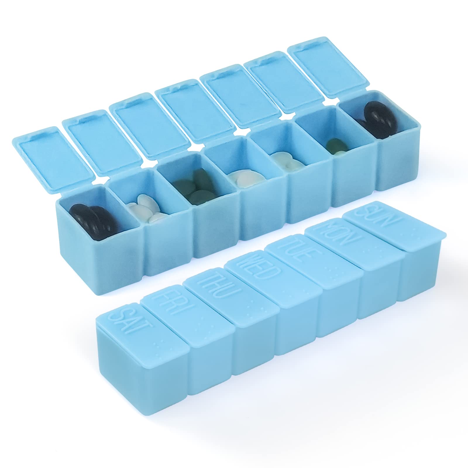 Amazon.com: Fouews Weekly Small Pill Organizer, 7 Day Pill Case, Daily ...