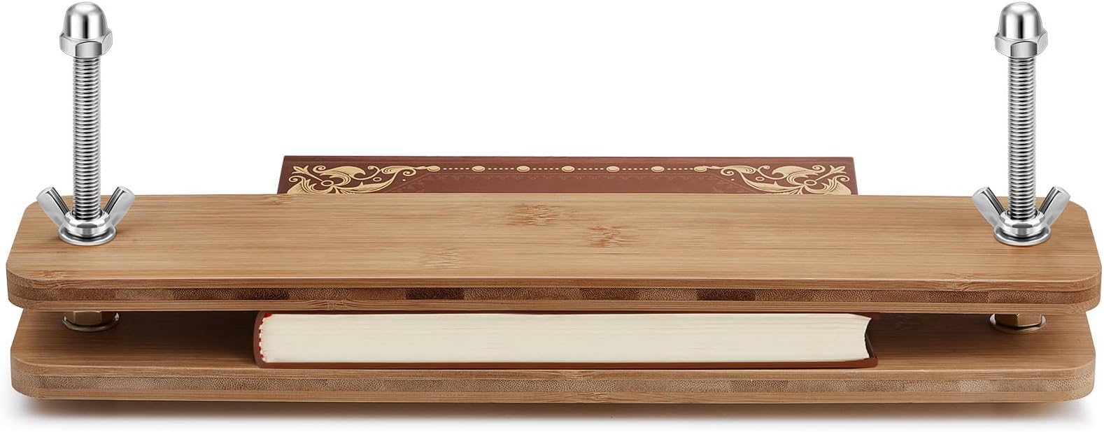 Amazon.com : DoubleFill 1 Set Wooden and Bamboo Book Press Book Binding ...