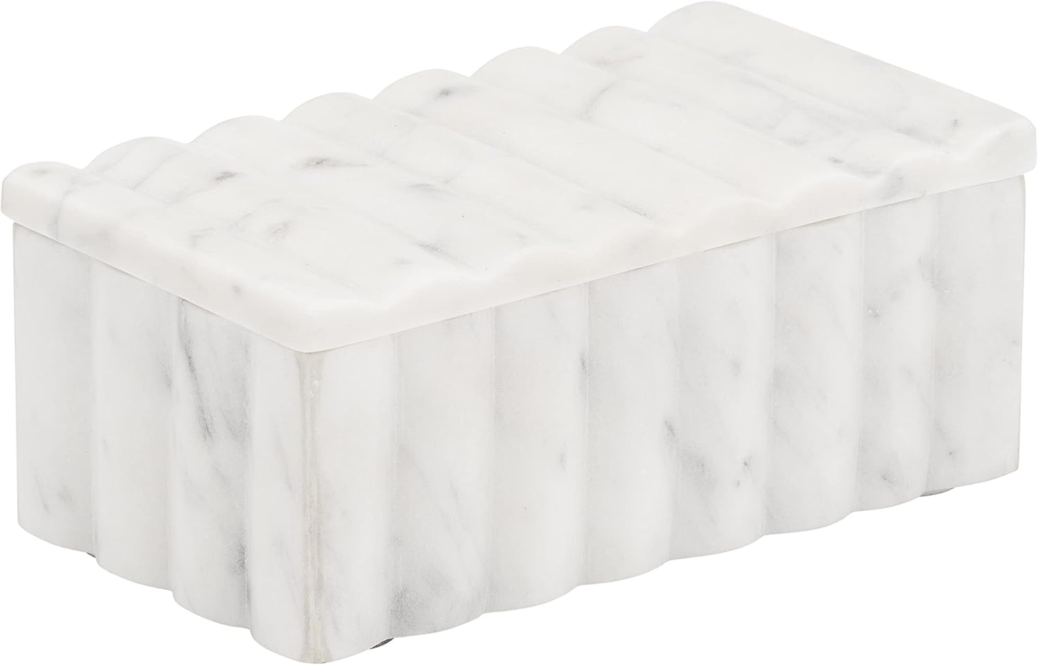Amazon.com: Sagebrook Home White Marble Decorative Storage Box ...