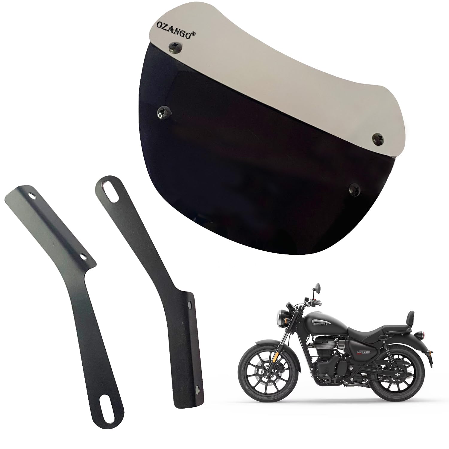 Ozango Bike Plastic Windscreen Visor (New Version) Small Visor Black ...