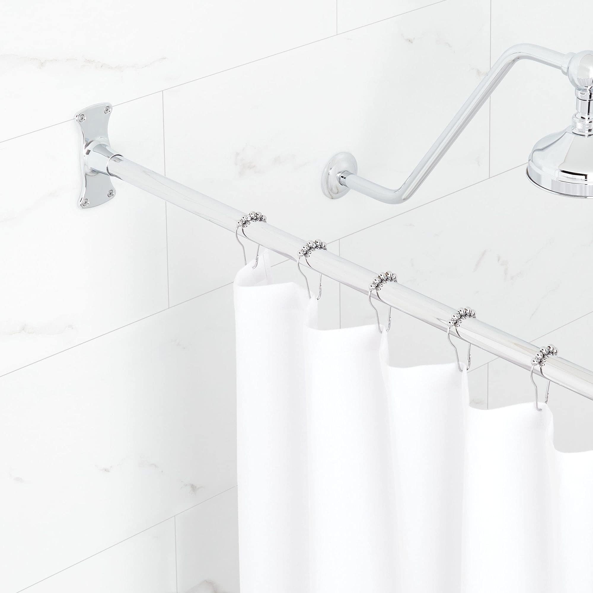 Amazon.com: Signature Hardware 466740 60" Straight Brass Shower Rod ...