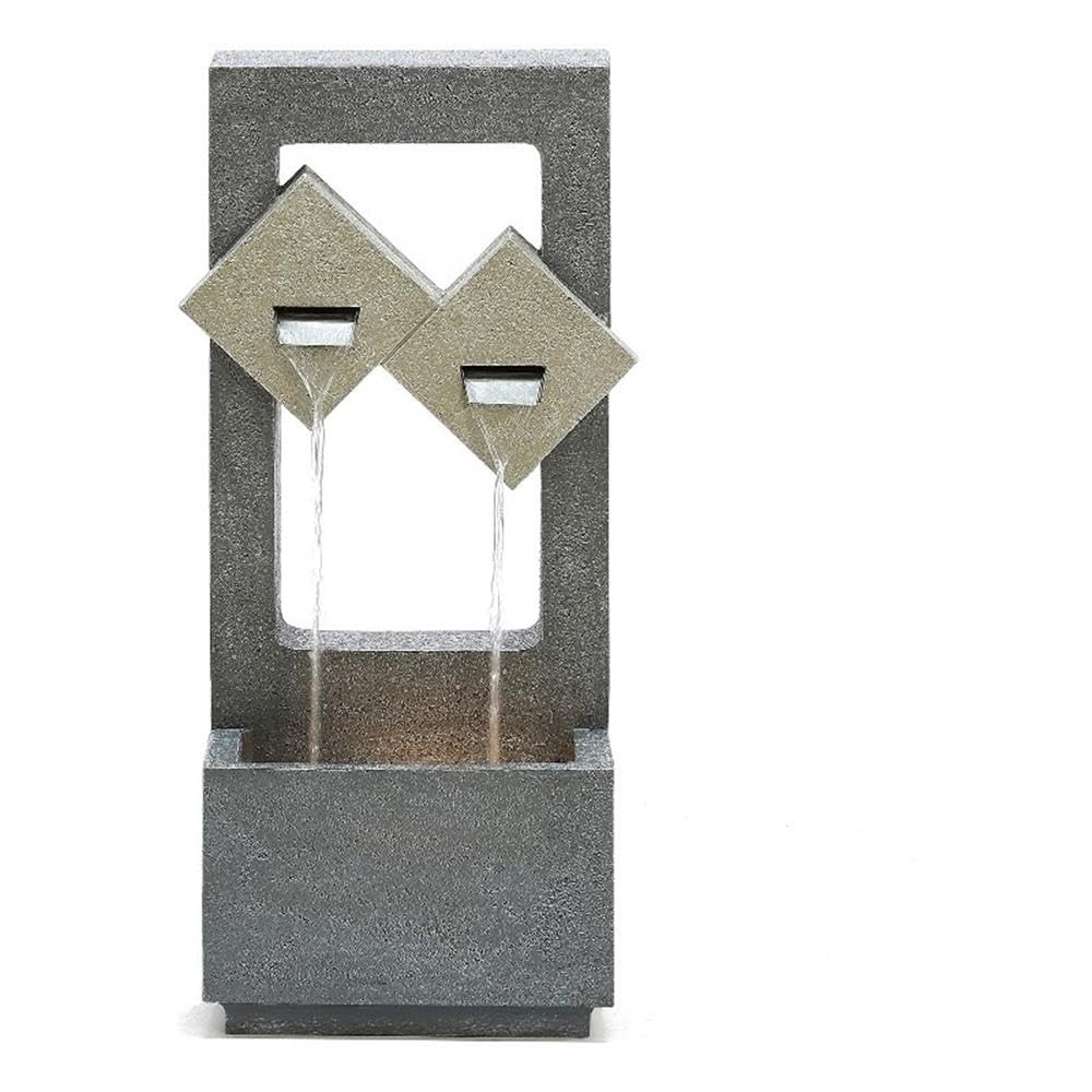 Amazon.com: LuxenHome Cascading Gray Resin Rectangular Outdoor Fountain ...