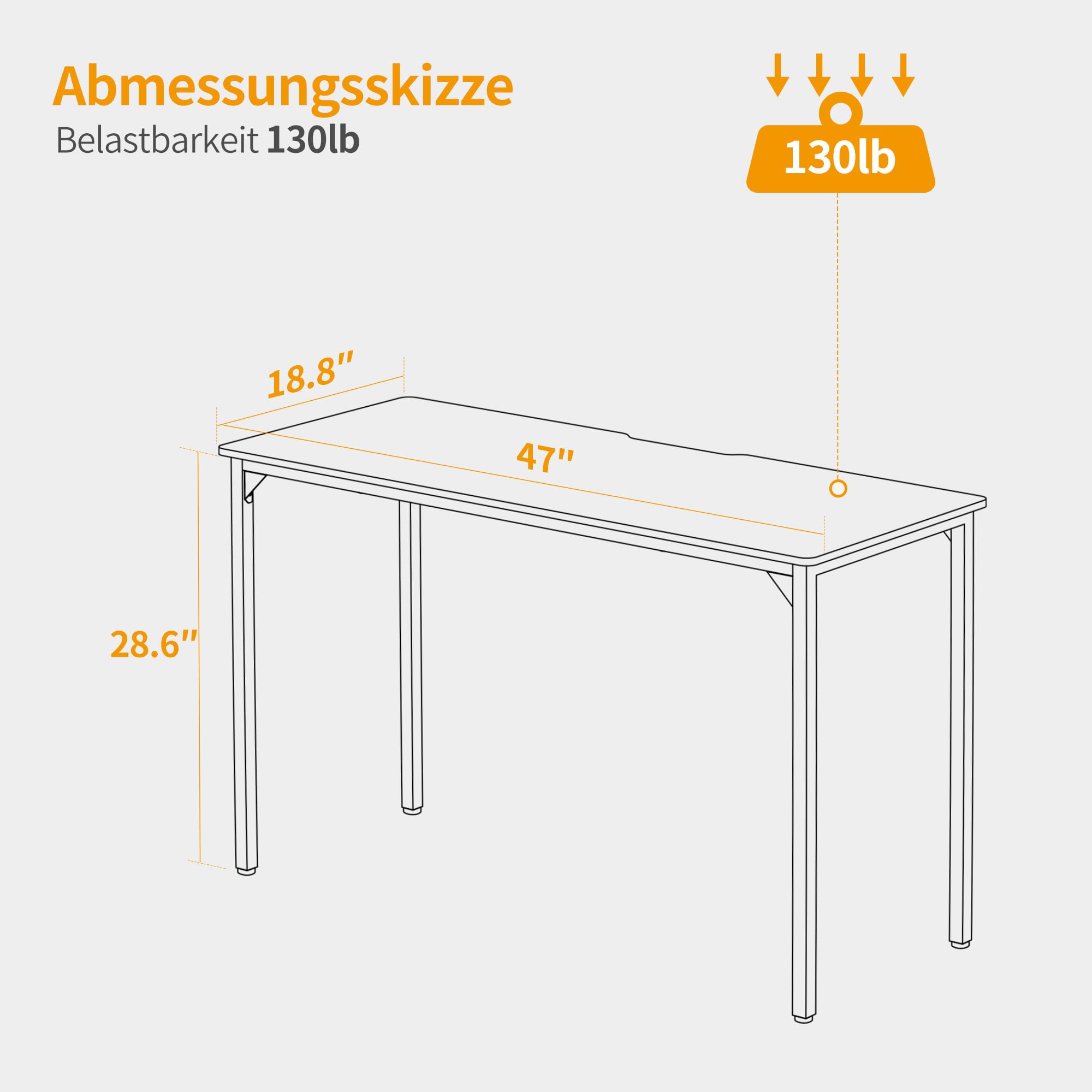 CubiCubi Computer Desk, 47 inch Home Office Writing Study Desks with ...