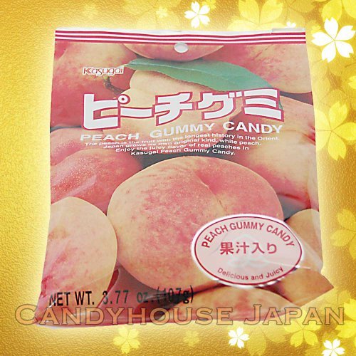 Amazon.com : Japan Kasugai Peach flavor Gummy Japanese gumi candy ...