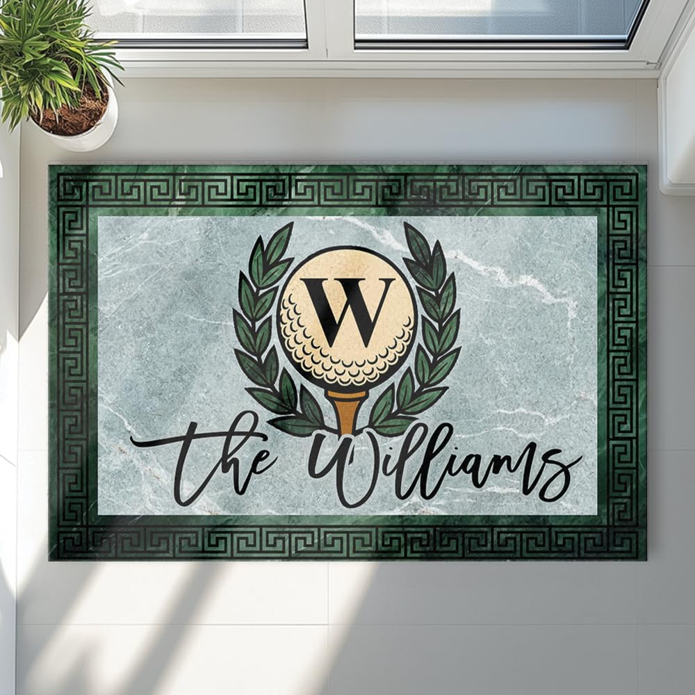 Amazon.com: CSKIS Personalized Golf Doormat with Monogram Initial ...