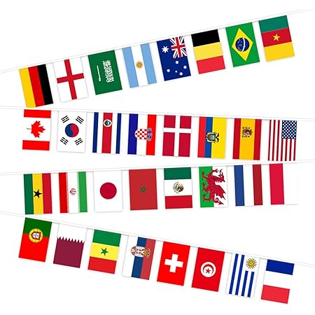 Amazon.com : World Cup Flags String Flag, 32 International Countries ...