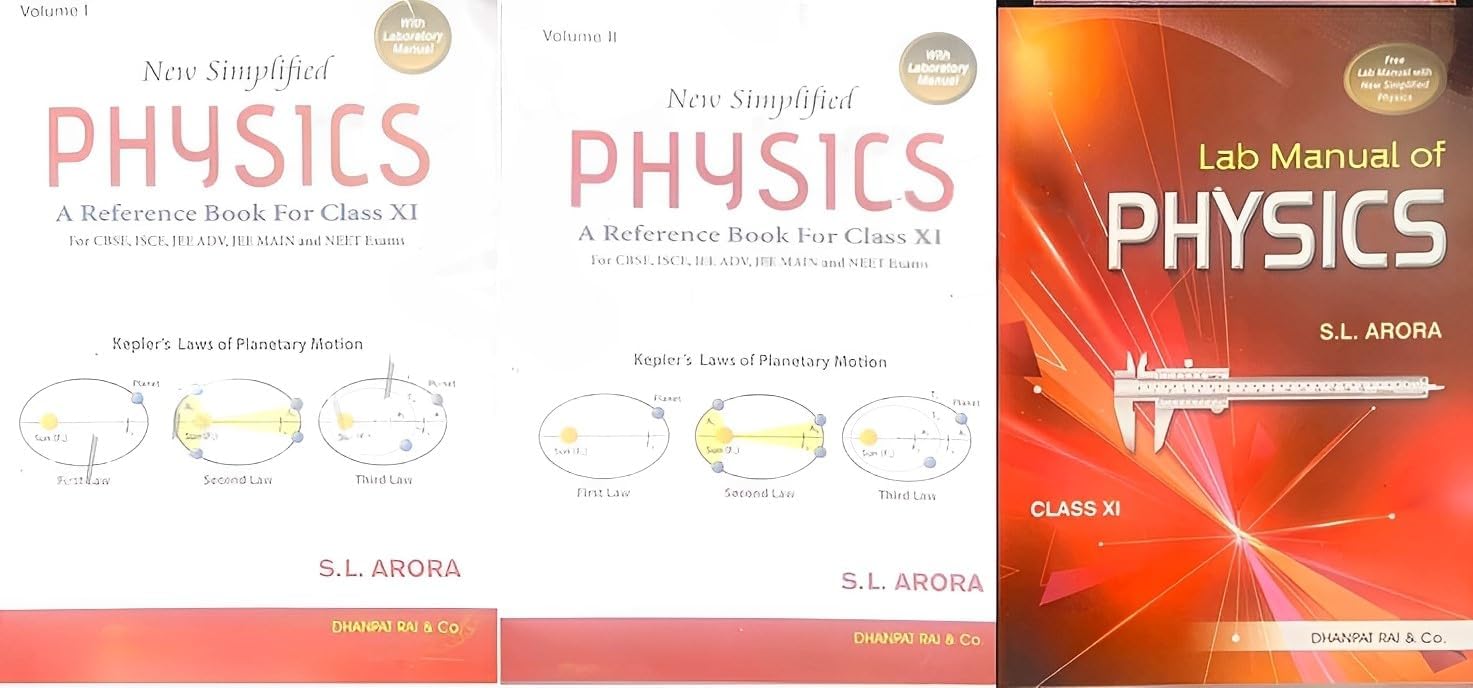New Simplified Physics Class 11 Reference Books and Lab Manual Set by S ...