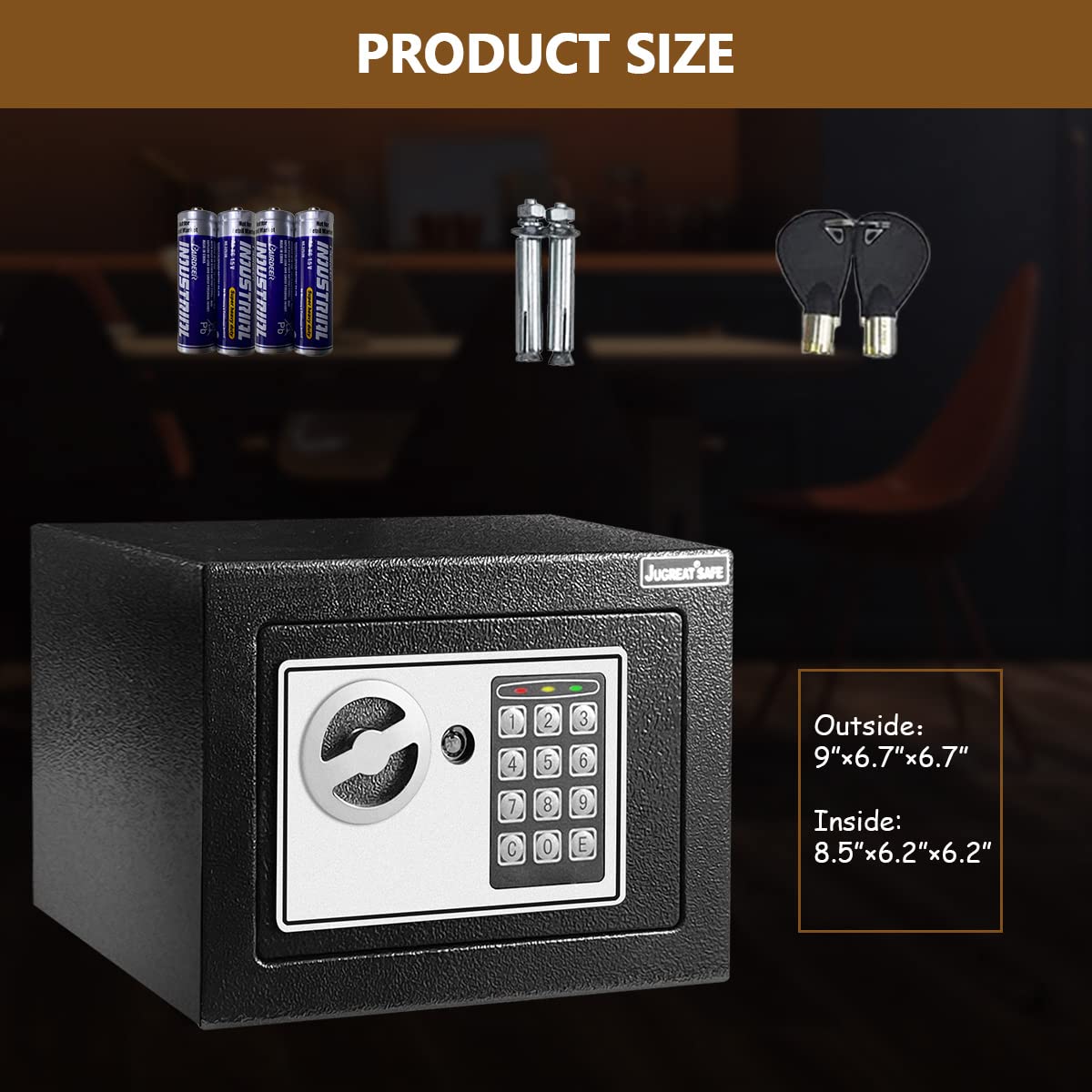 Snapklik.com : JUGREAT Fire Resistant Money Safe Box For Home
