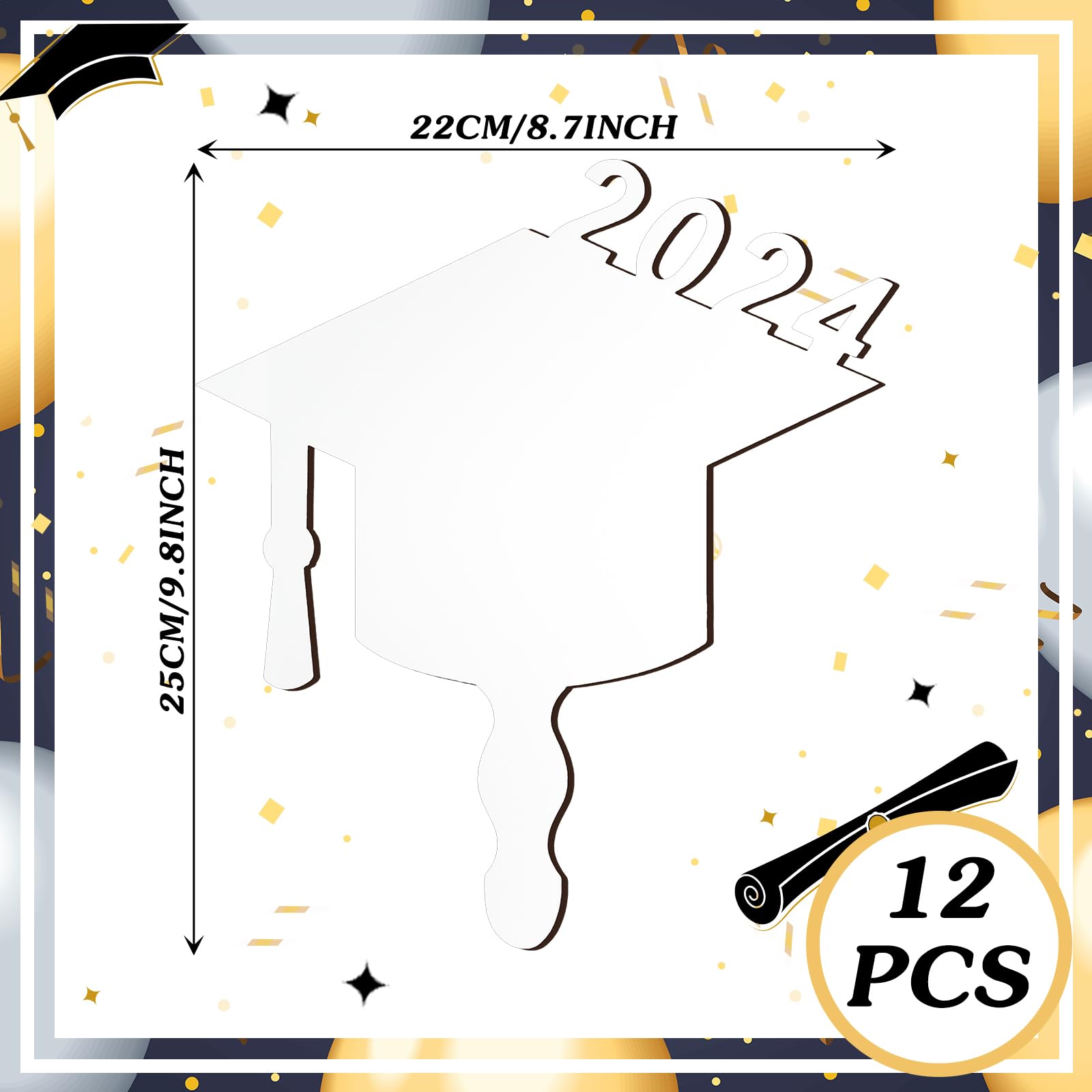 Snapklik.com : Anglechic Graduation Sublimation Blanks Paddle Fan 2024 ...