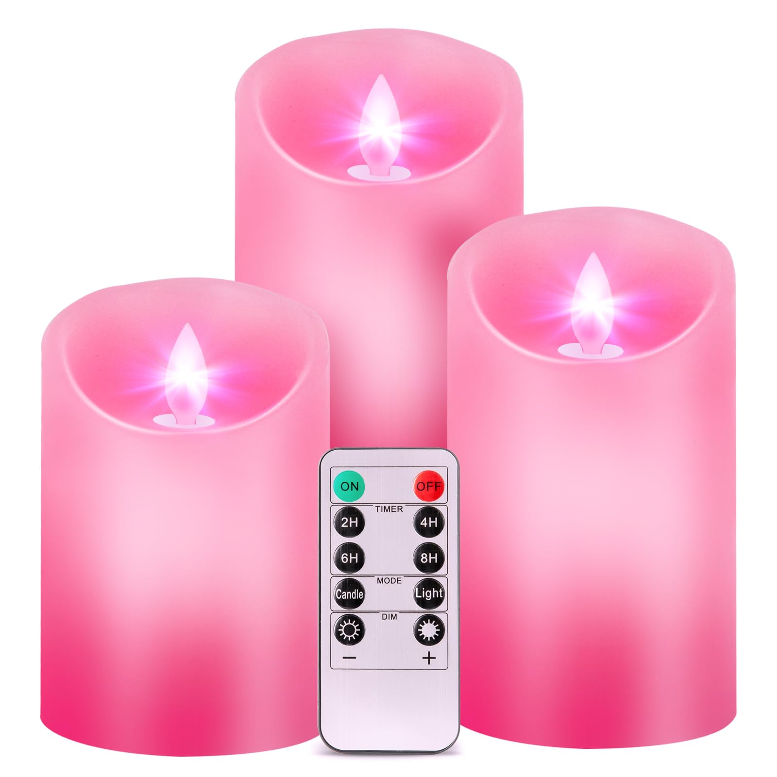 Amazon.com: Windshell Pink Flame Candles (Pink LED Light Source ...