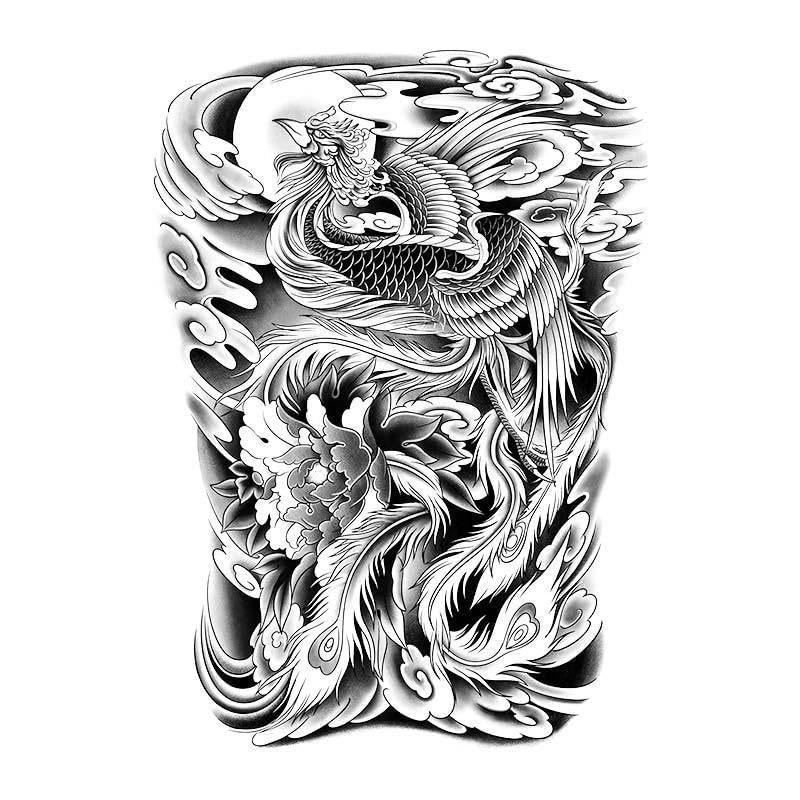 Full back tattoo stencil - Bronctattooaus.com