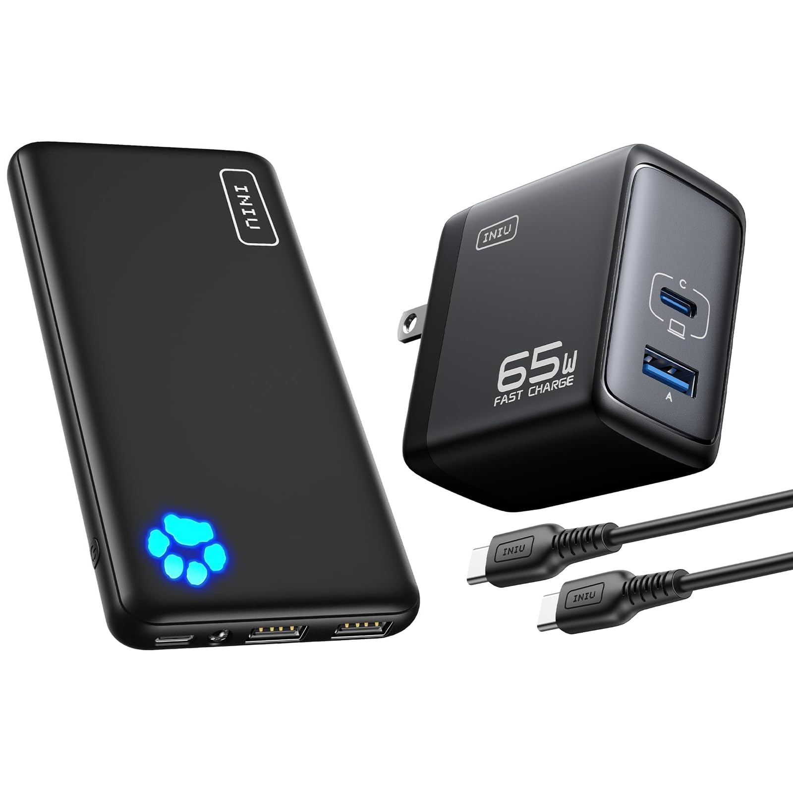 Amazon.com: INIU Slimmest 10000mAh Portable Charger + 65W USB C Charger ...