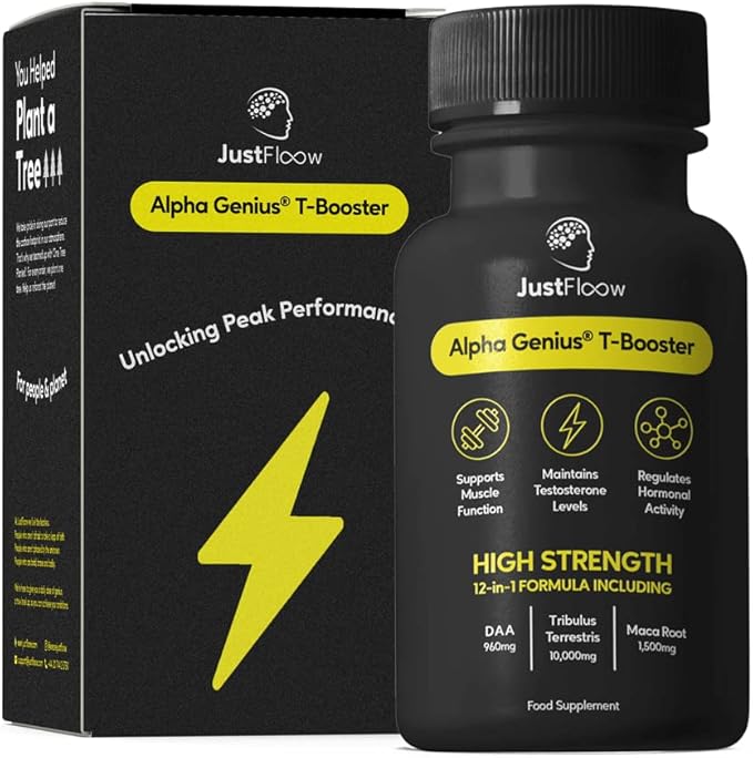 JustFloow Alpha Genius® Testosterone Supplements for Men - Improve ...