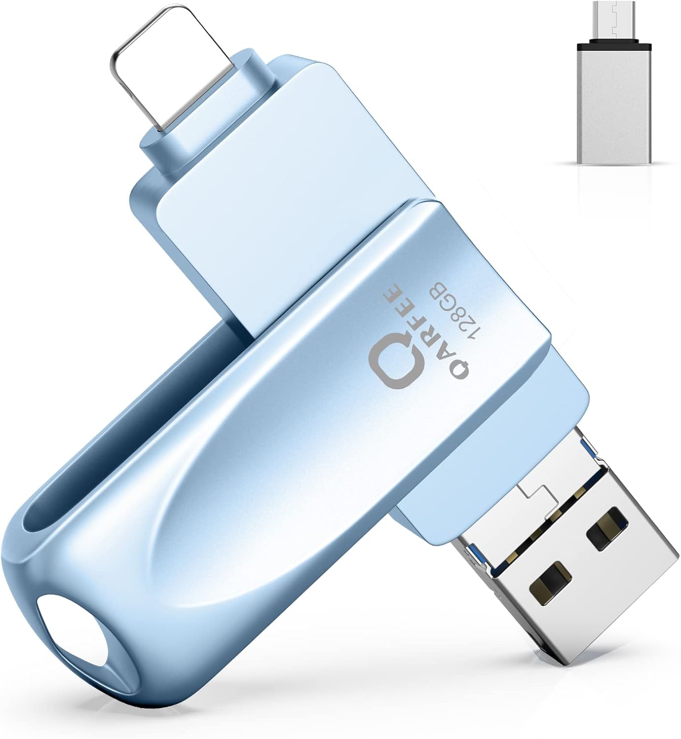 Amazon.co.jp: USBメモリ 4in1 高速 Phone usbメモリー 128GB USB3.0 フラッシュドライブ USB/Type-C/micro usb 回転式 フラッシュ ...