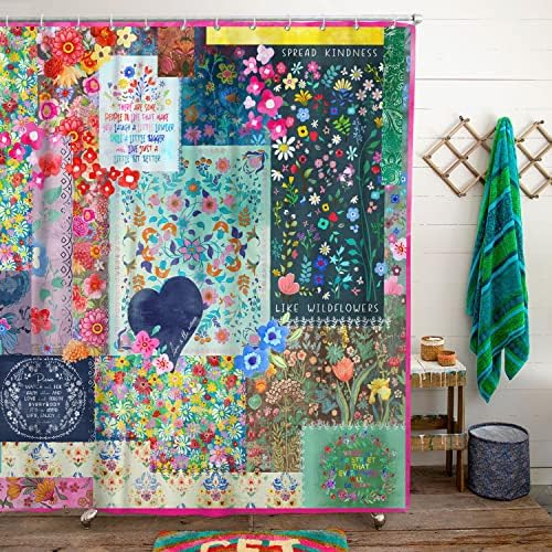 Amazon.com: Neasow Boho Floral Shower Curtains for Bathroom, Bright ...
