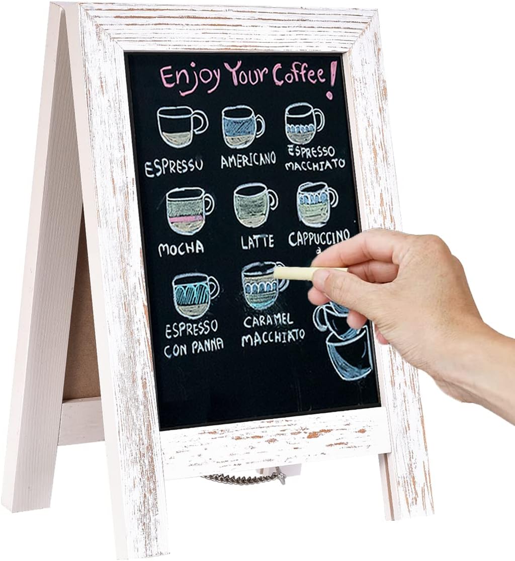 Maribol Rustic Reversible Chalkboard, Countertop Chalkboard Easel ...