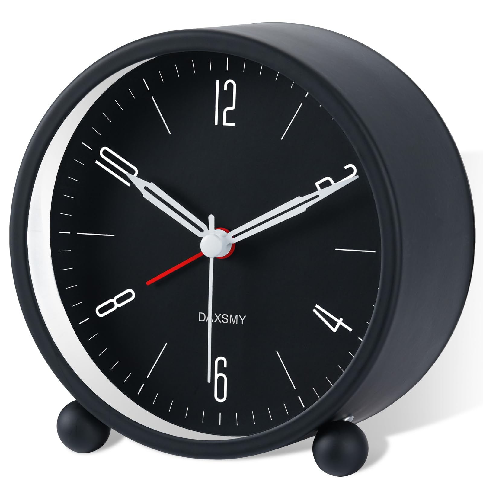 Amazon.com: DAXSMY Analog Alarm Clock - Silent Non Ticking - 4 Inches ...