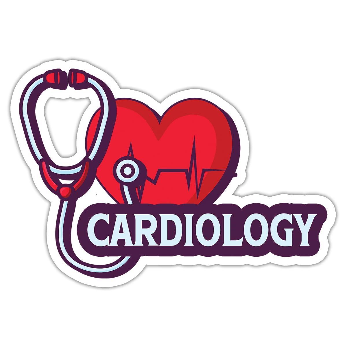 Stethoscope Car Window Decal Cardiology Sticker - 5 Inch Medical ...