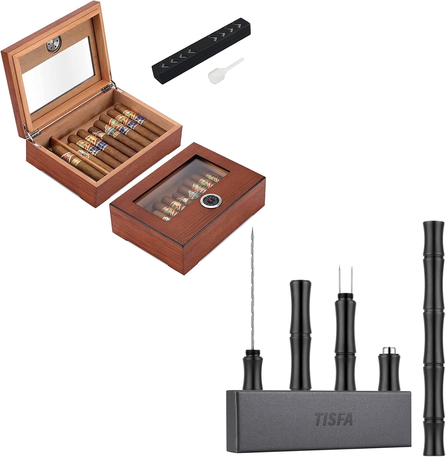 Amazon.com: TISFA Cigar Humidor and Multifunctional Cigar Draw Tool ...