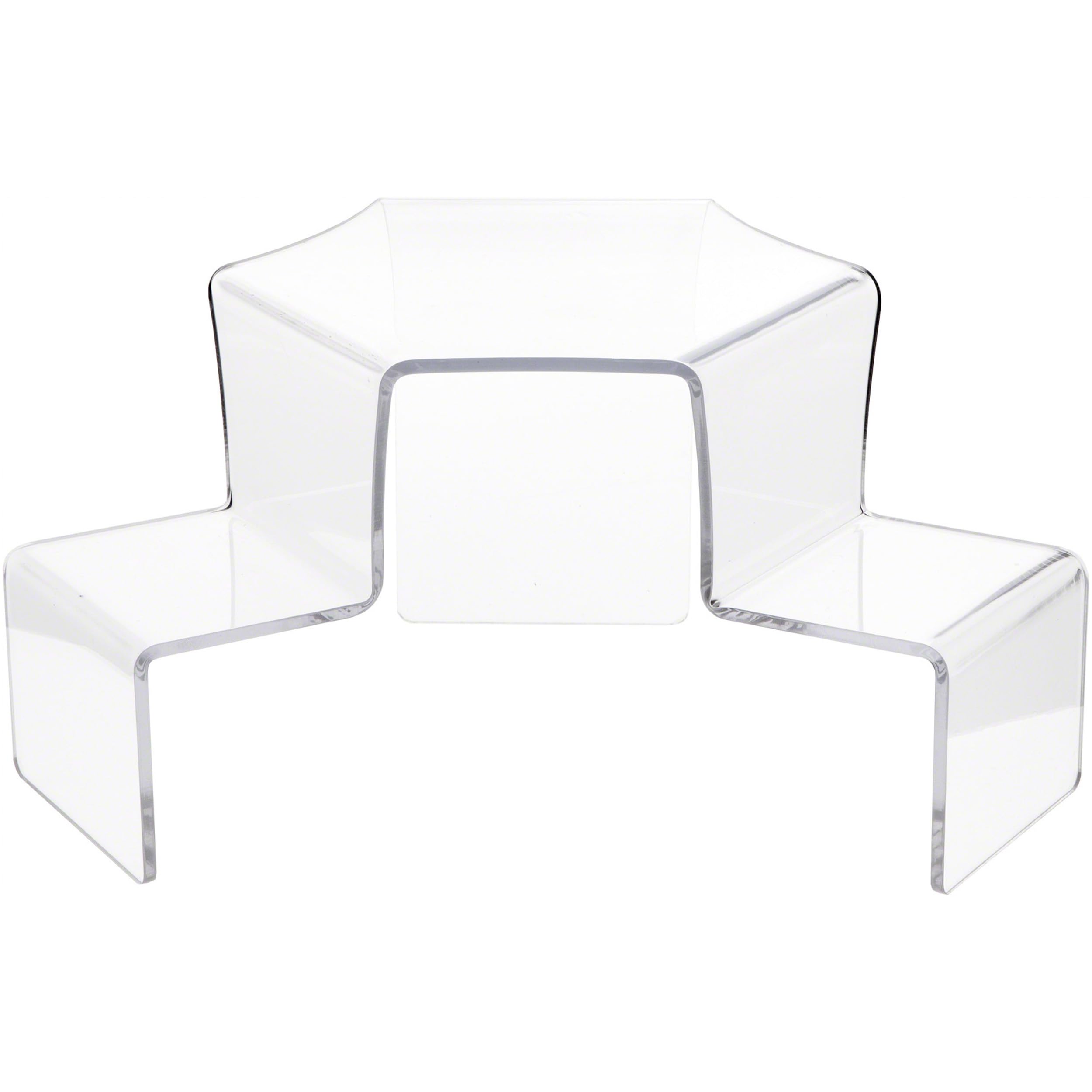 Amazon.com: Plymor Clear Acrylic 2-Step, 2-Sided Stair Display Riser 6. ...