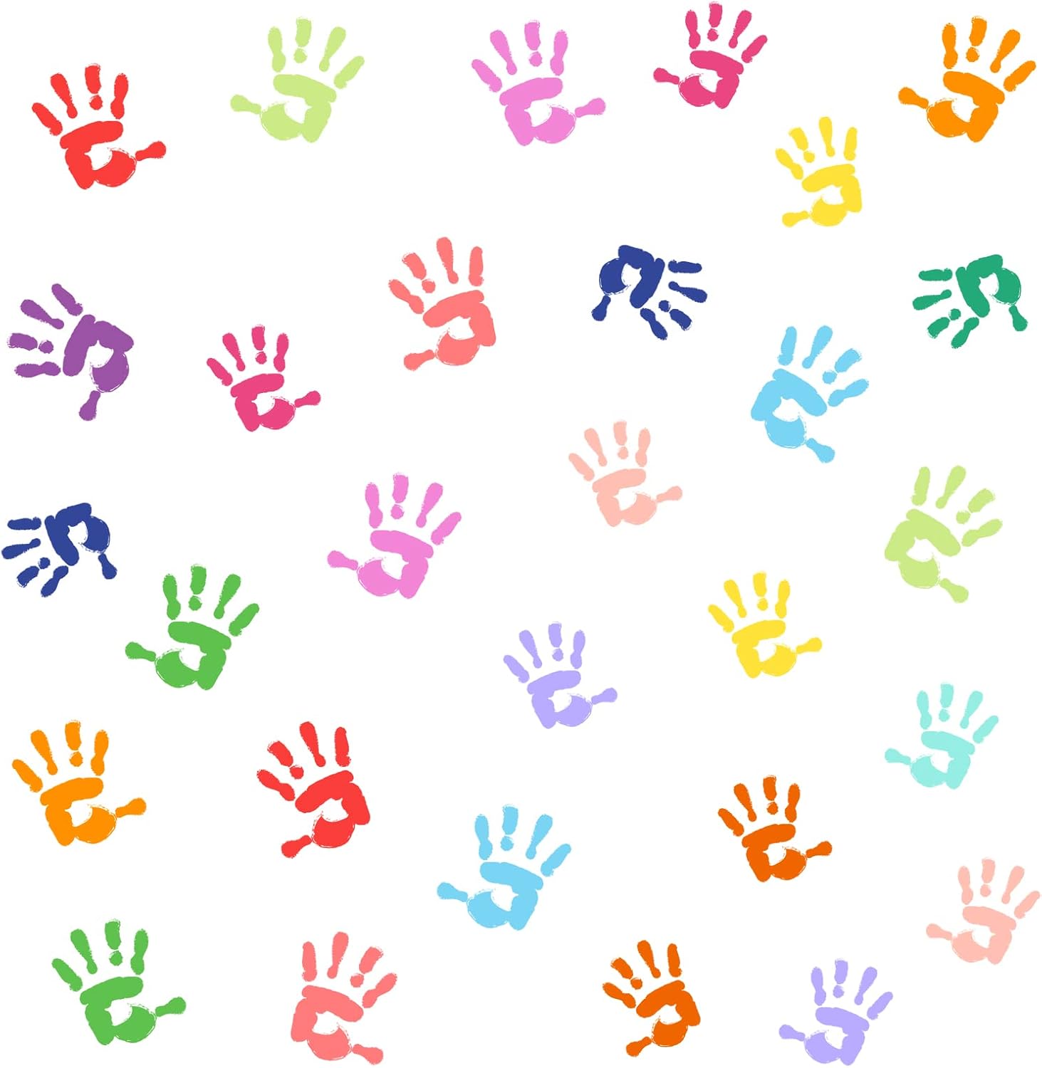 Amazon.com: PLIGREAT Colorful Handprints Wall Stickers, Peel and Stick Wall Decals, Cute Wall ...