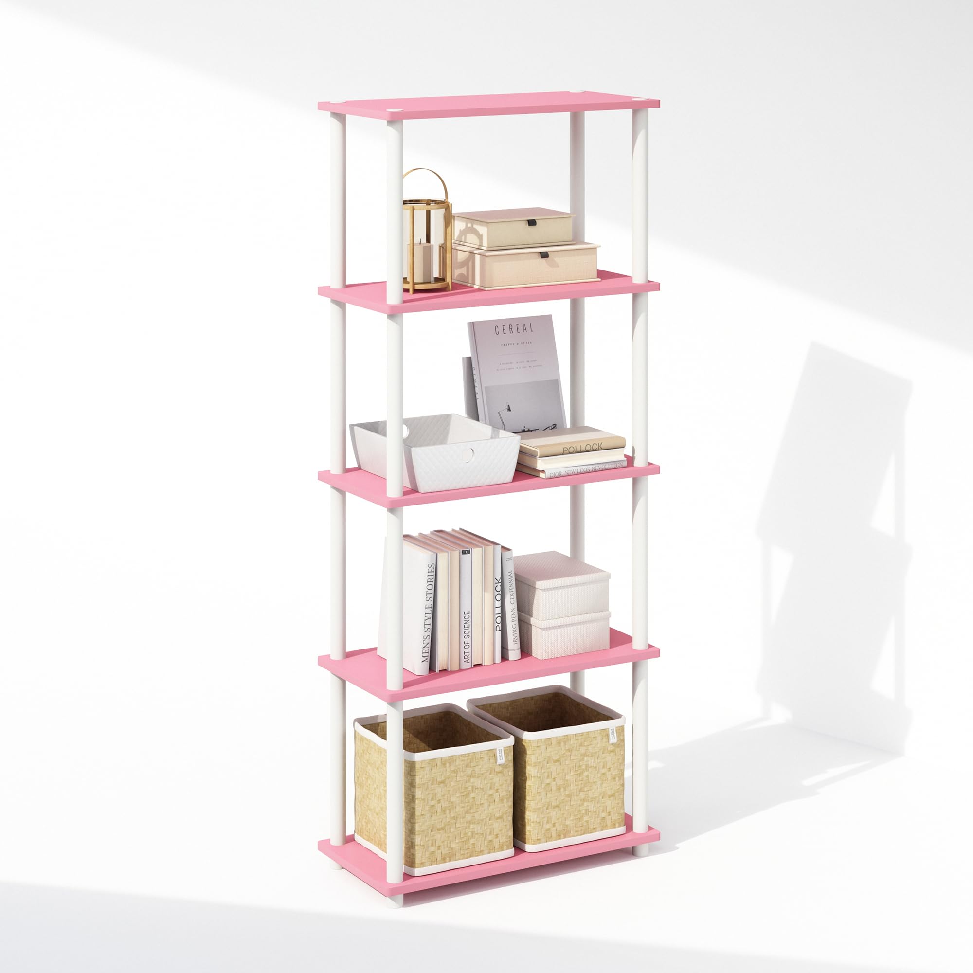 Amazon.com: Furinno Turn-N-Tube 5-Tier Multipurpose Compact Bookcase ...