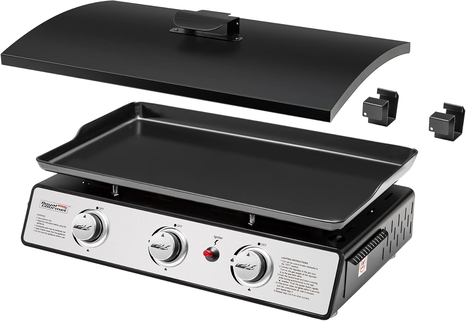 Amazon.com: Royal Gourmet PD2301S 3-Burner Tabletop Propane Gas Griddle ...