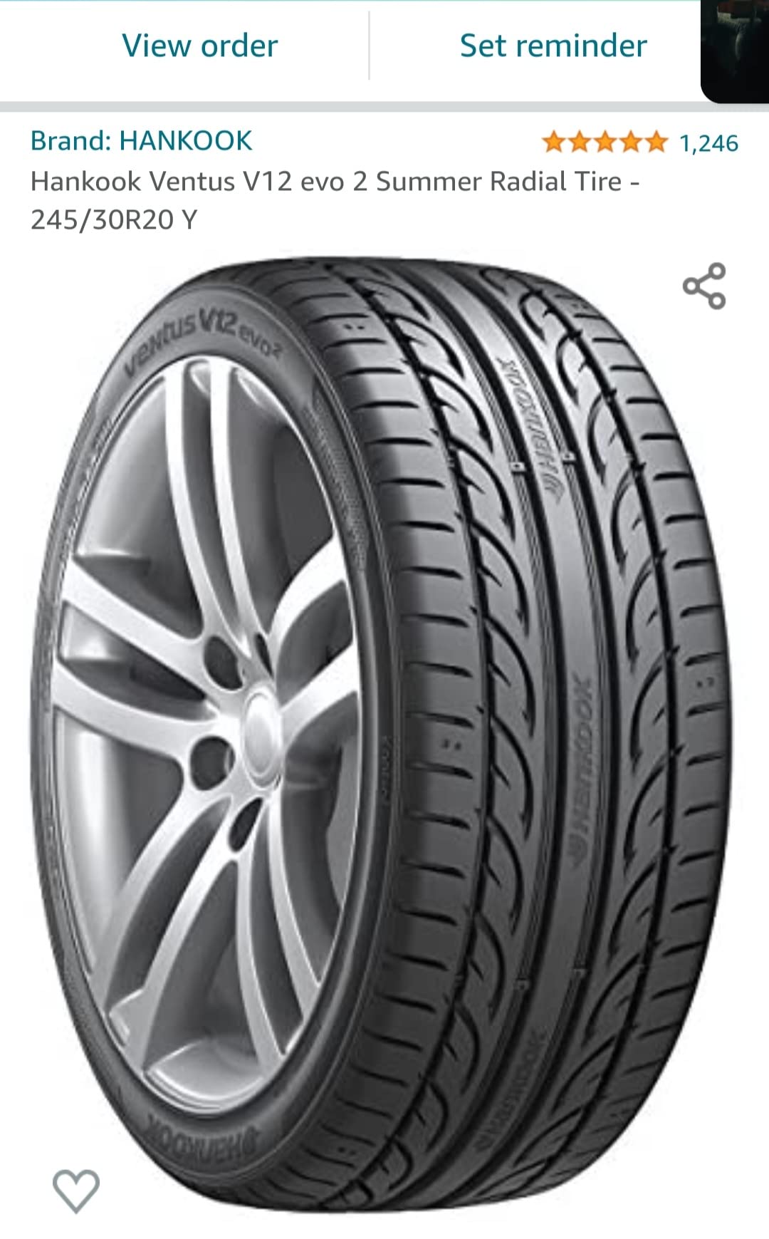 $37/mo - Finance Hankook Ventus V12 evo2 (K120) Passenger Radial Tire ...