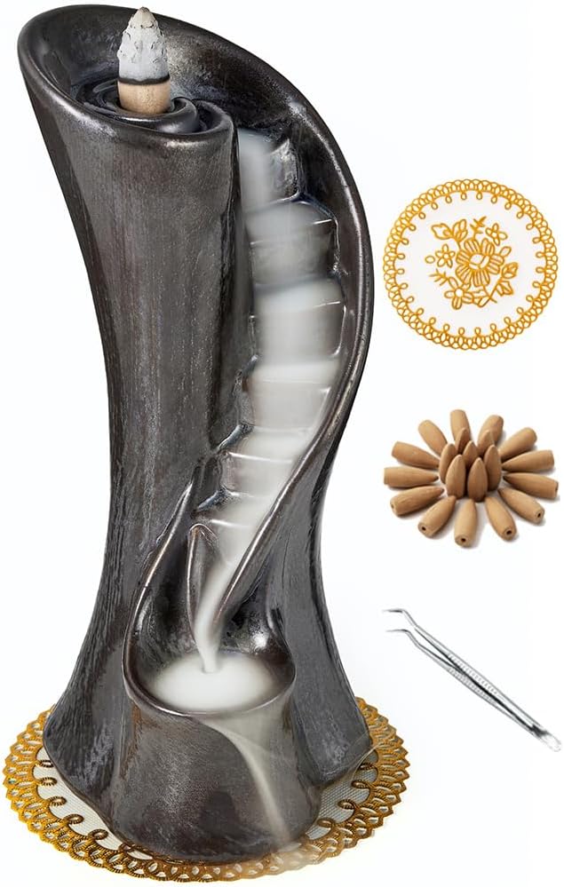 Amazon.com: LAMDAWN Unique Cloud Stairs Ceramic Waterfall Incense ...