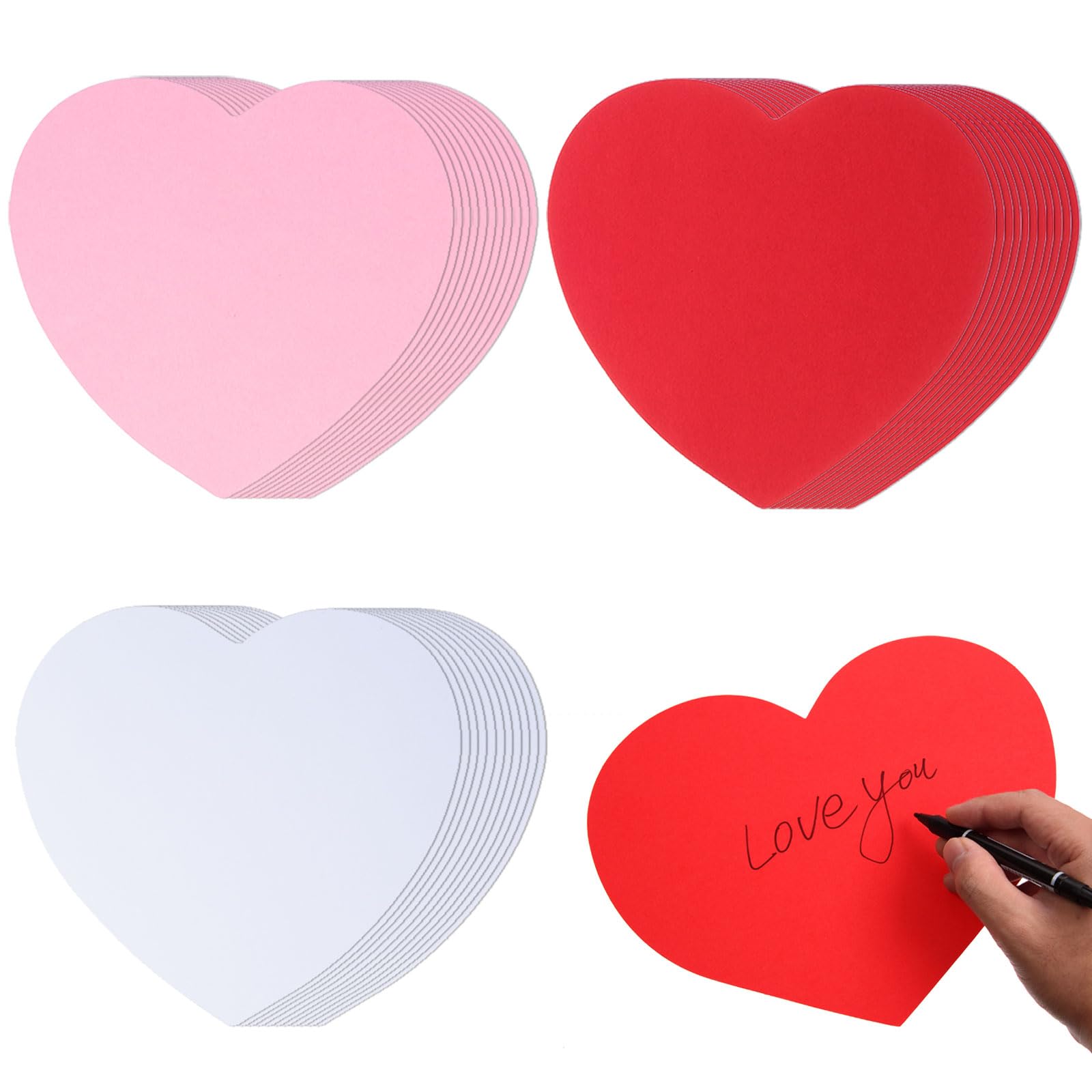 Amazon.com: 360 Pcs Heart Cutouts Valentine’s Day Paper Hearts Red Pink ...