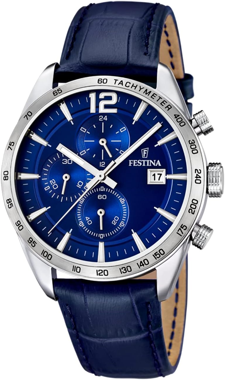 Festina Men's Chrono Watch F16489/5 With Black Leather Strap : Festina ...