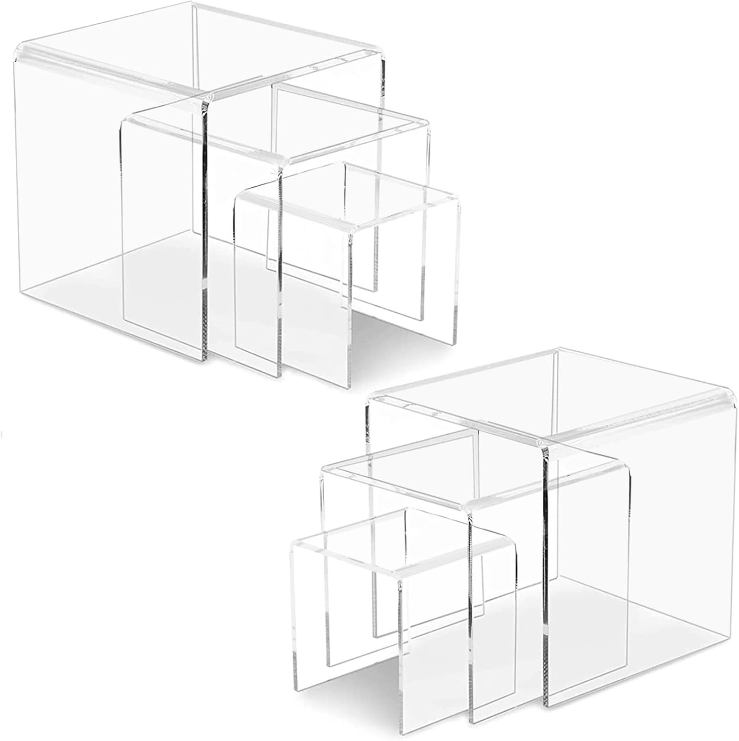 Amazon.com: Andchi 6pcs Clear Display Stands Acrylic Square Case Riser ...