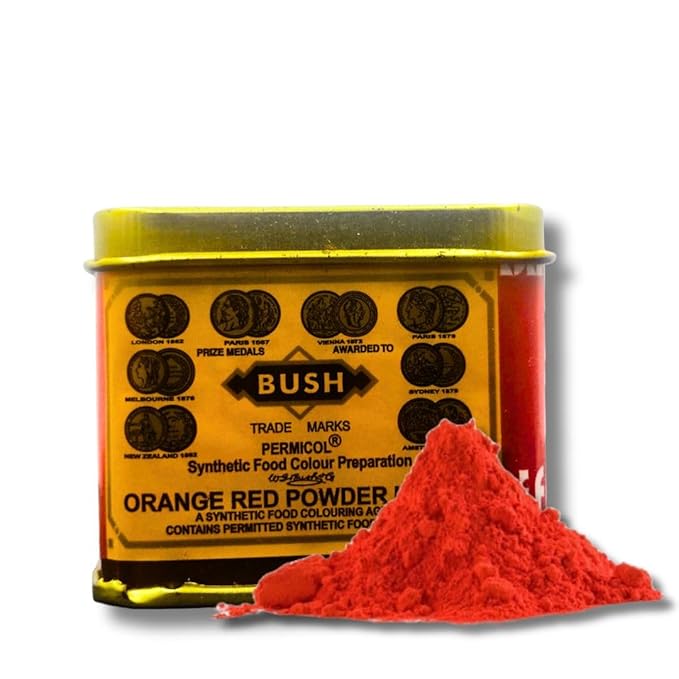 BUSH Orange Red Food Colour Powder | Synthetic Edible Cake Decorating ...