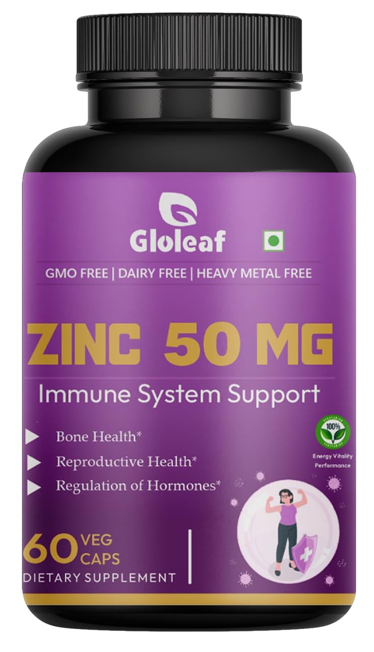 GLOLEAF Zinc Tablets | Plant Based Zinc Supplement | Strengthens ...