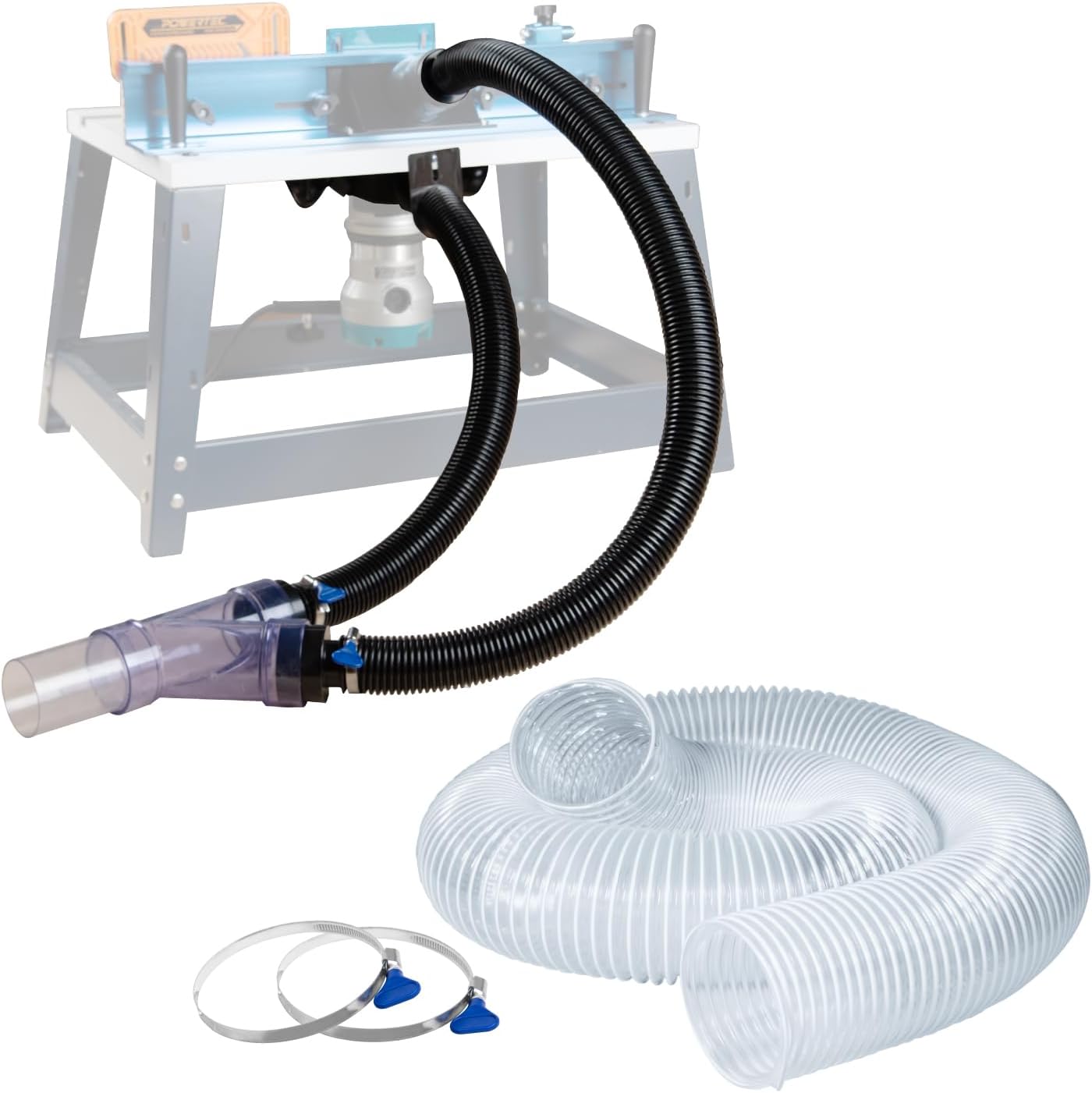 Amazon.com: POWERTEC Router Table Dust Collection System w/Y Fittings ...