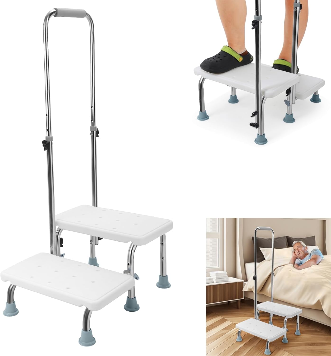 Amazon.com: GIFZES 2 Step Stool with Handle for Elderly, Heavy Duty 2 ...