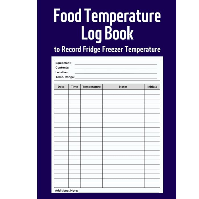 Buy Food Temperature Log Book to Record Fridge Freezer Temperature ...