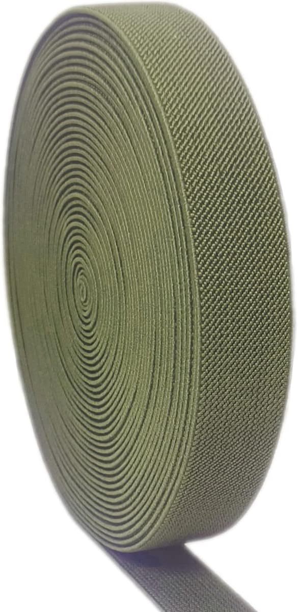 Amazon.com: 1 inch Knit Elastic Band Olive Green 10 Yards Double-Side ...
