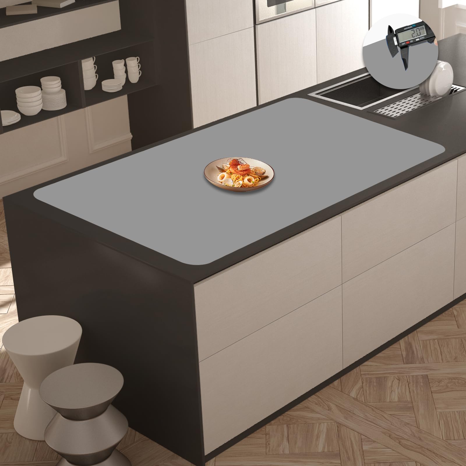 Amazon.com: 2MM Extra Thick Largest Silicone Mats for Kitchen Counter ...