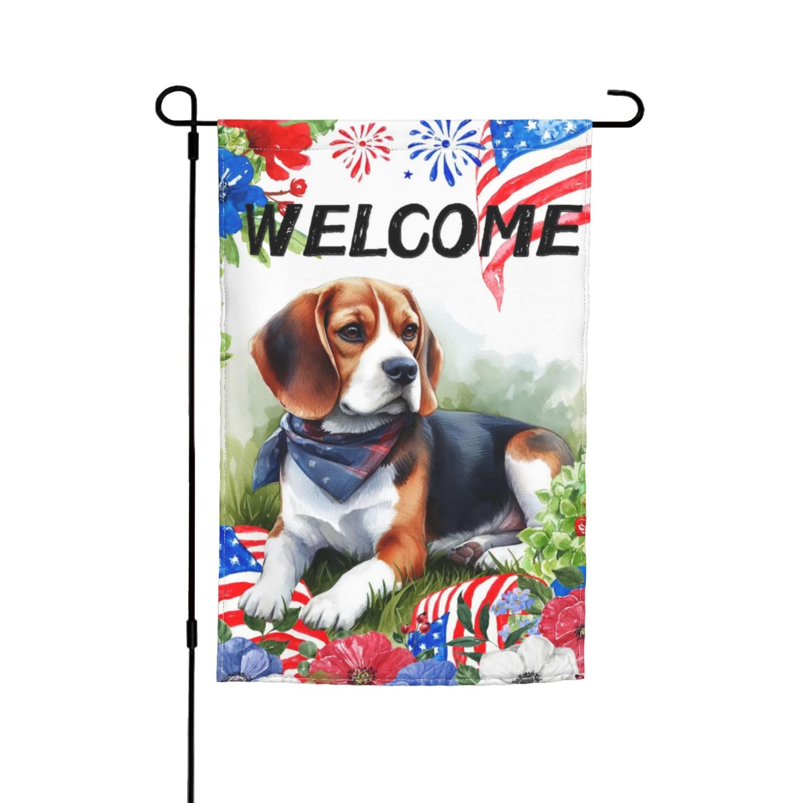 Amazon.com : Beagle Dog Independence Day Patriotic American Dog Garden ...