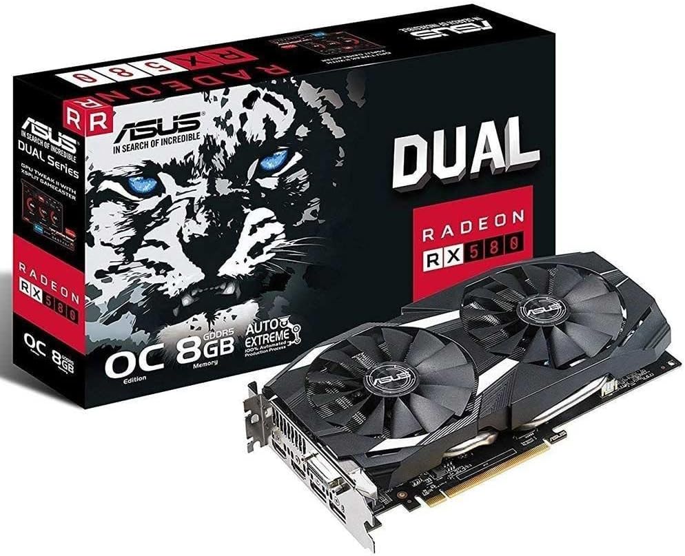 ASUS AMD DUAL-RX580-O8G Radeon RX 580 OC Edition 8 GB GDDR5 PCI Express ...
