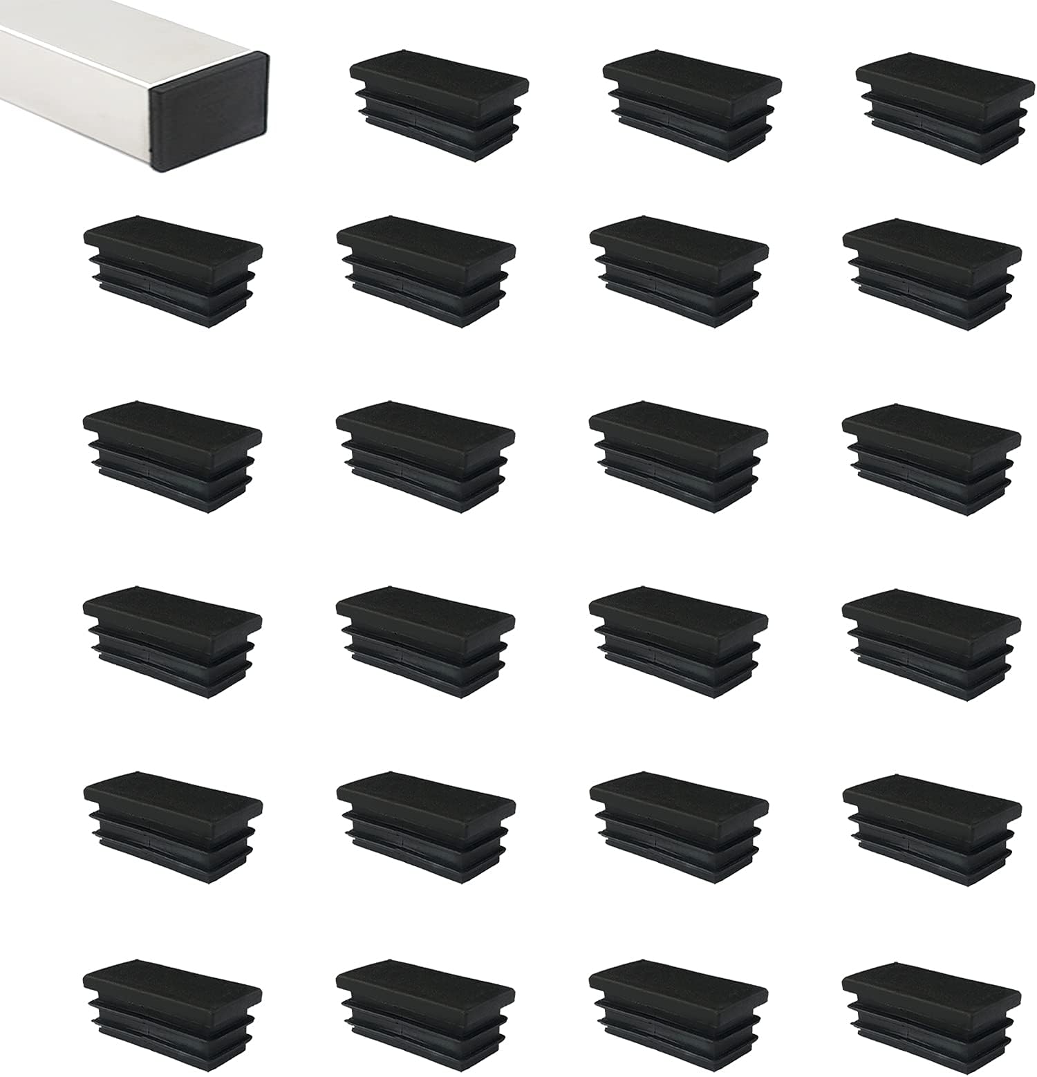 Amazon.com: Jetec 20 Pack Square Tubing End Caps Aluminum Square Tubing ...