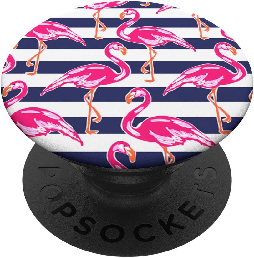 Amazon.com: Flamingo Pop Socket Navy Stripe Preppy Southern Phone Grip ...