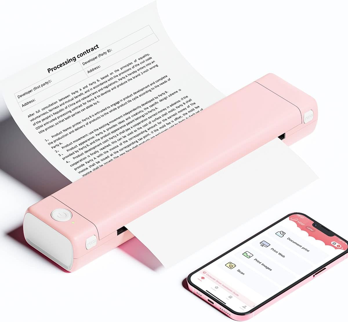 Phomemo M08F Thermal Printer, Inkless Portable Printer A4 Compatible ...