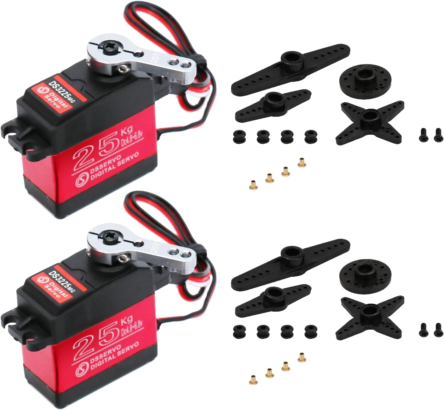 Amazon.com: HOOYIJ 2Pack 25KG Digital Servo Motor Waterproof DS3225MG ...
