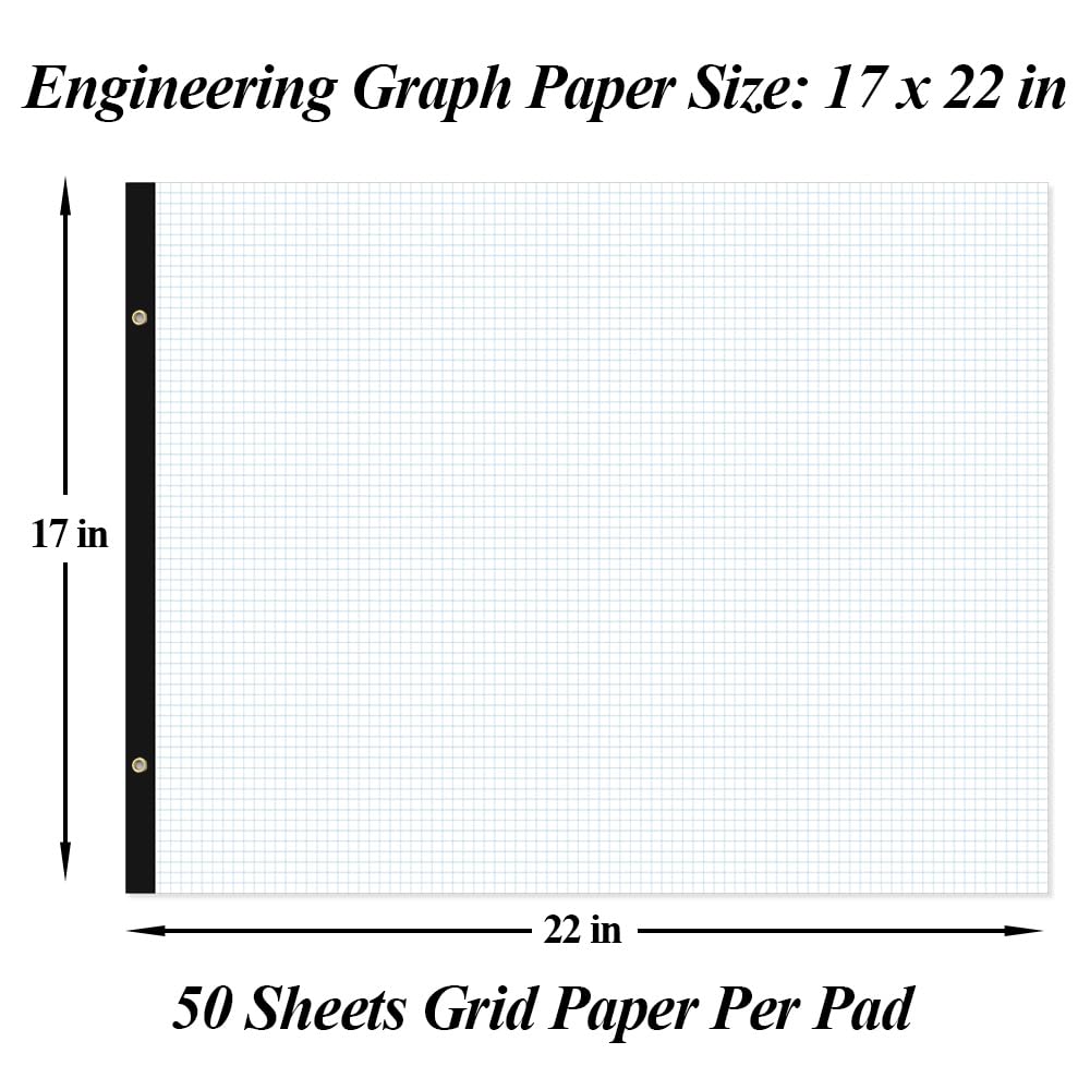 Snapklik.com : Large Engineering Graph Paper - 22" X 17" Grid Paper, 50 ...
