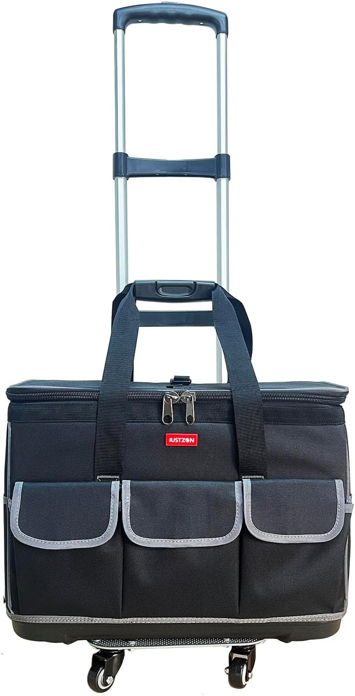 Justzon Tool bag with wheels Removable rolling tool bag For Electrician ...